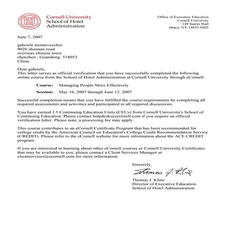 Cornell Letter | PDF