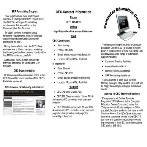 CEC Information Brochure | PDF | IT and Internet Support | Internet