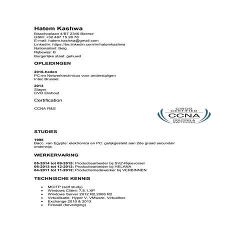 CV Hatem Kashwa | PDF