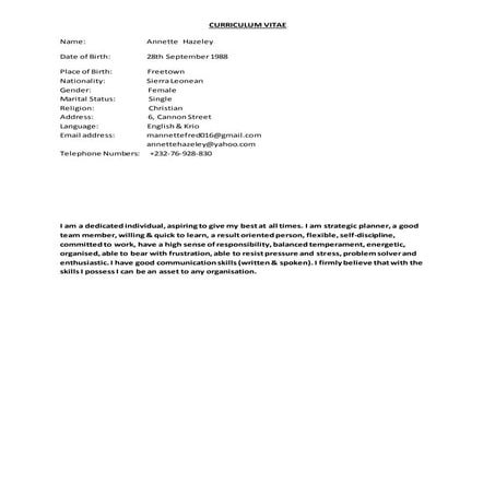 Ann's CV | PDF