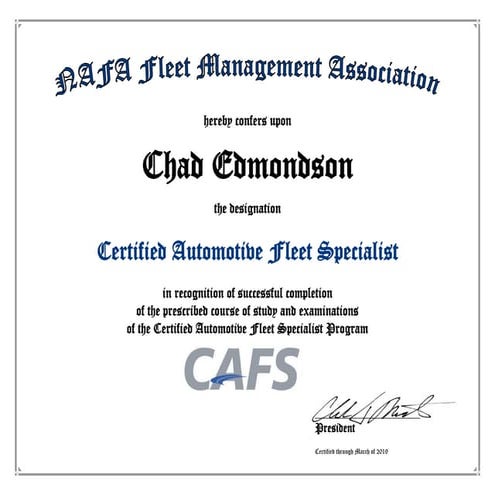 CAFS Certificate Edmondson | PPT