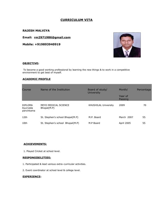 curriculum vitaee | PDF