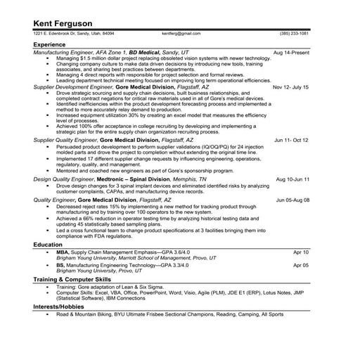 Resume Kent Ferguson | PDF