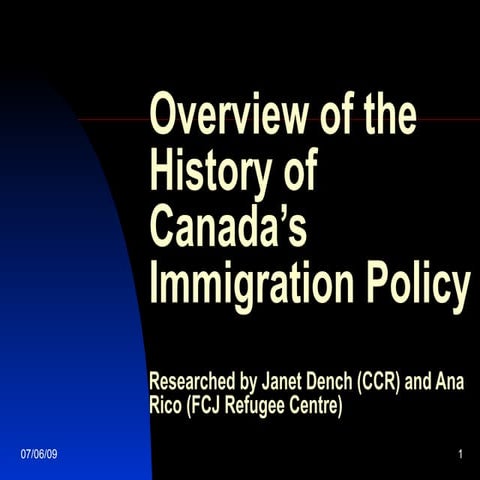 Overview Of Canadas Immigration Policy.ppt