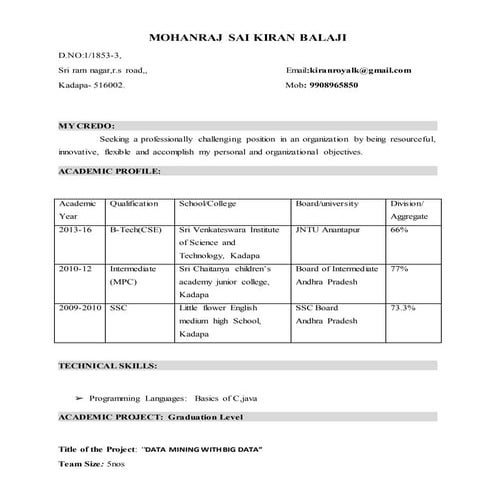 Naveen - resume | DOC