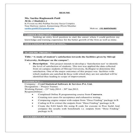 Sarika_patil_resume | DOC