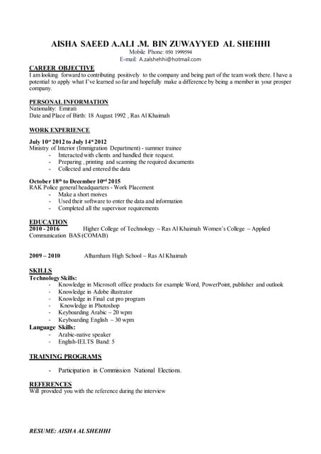 MY CV | DOC
