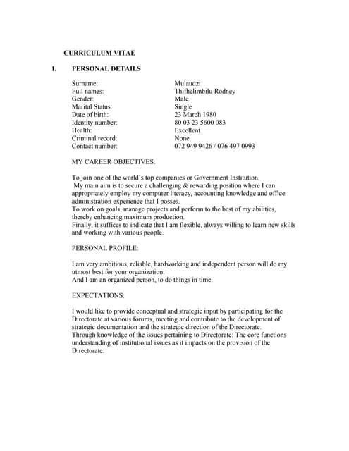 Philani Kweyama's CV | PDF