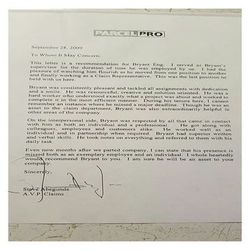 Parcel Pro Rec Letter | PDF