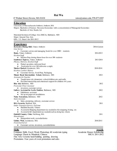 College Campus Job Resume | PDF