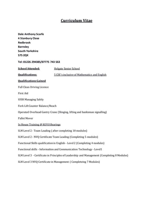 Stephen Blake CV | PDF