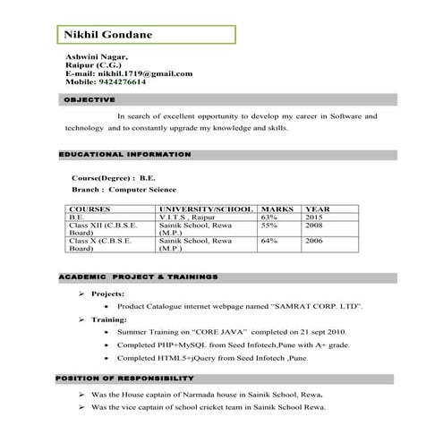 Nikhil CV | DOC