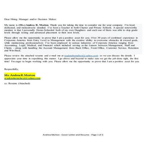 Andrea Richardson Resume | DOC