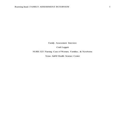 Family Assessment Interview | PDF