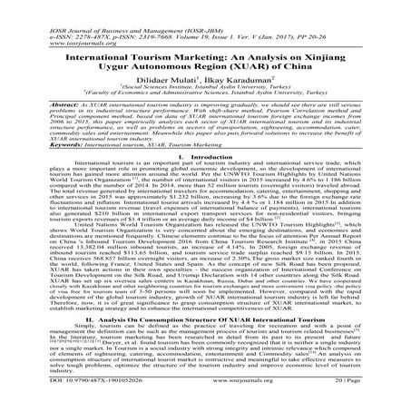 International Tourism Marketing: An Analysis on Xinjiang Uygur ...