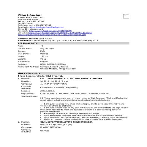RESUME VICTOR | PDF