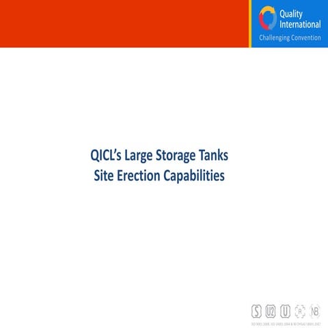 QICL Large Storage Tank Site Erection Capabilities | PDF | Chemistry ...