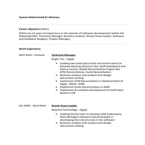 CV_ayman | PDF | Computer Software and Applications | Computing