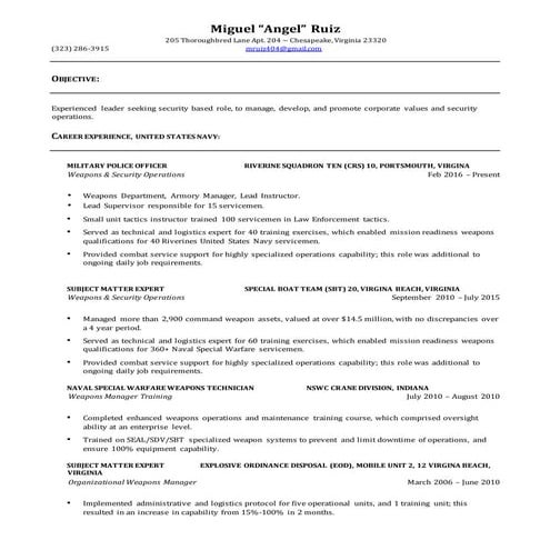 Short Resume | DOC