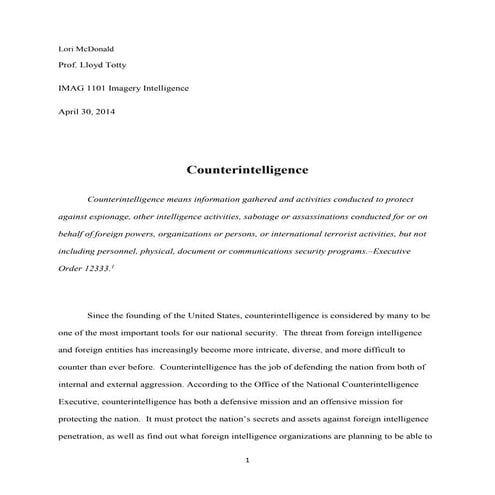 Counterintelligence Paper | DOCX