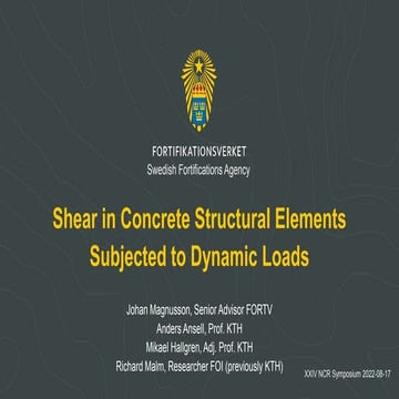 D1 (A3) Johan Magnusson - Shear in Concrete Structural Elements ...