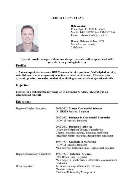 Curriculum Vitae (English) RJ Ouwehand | PDF