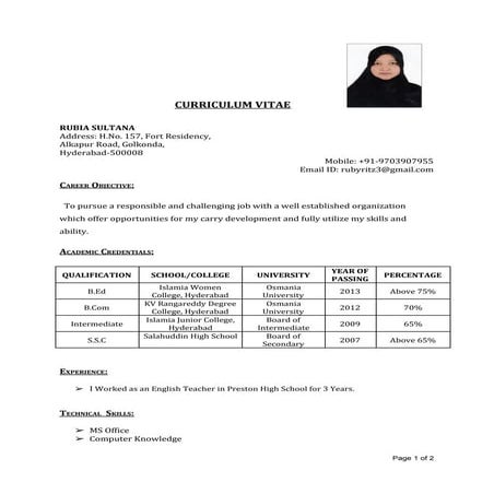 rubia cv photo | PDF