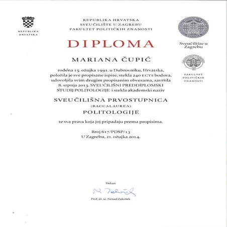 Diploma Bachelor Mariana | PDF