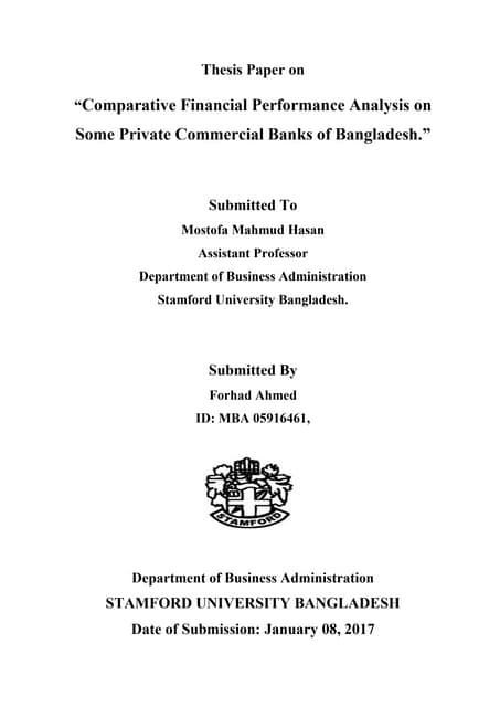 Dissertation Report On United Commercial Bank Ltd. (UCBL) | DOCX