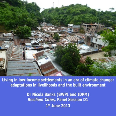 Living in Low-Income Settlements in an Era of Climate Change | PDF