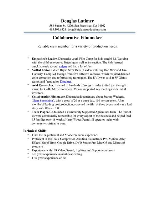 Douglas Latimer presentations