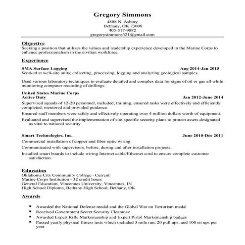 Gregory Resume | PDF