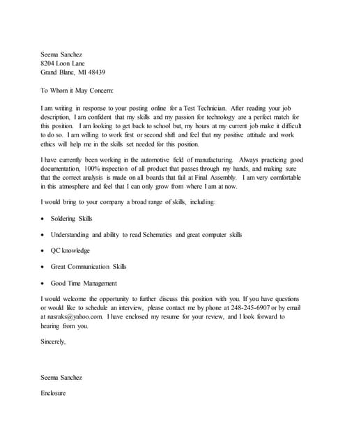 STANDARD COVER LETTER | PDF