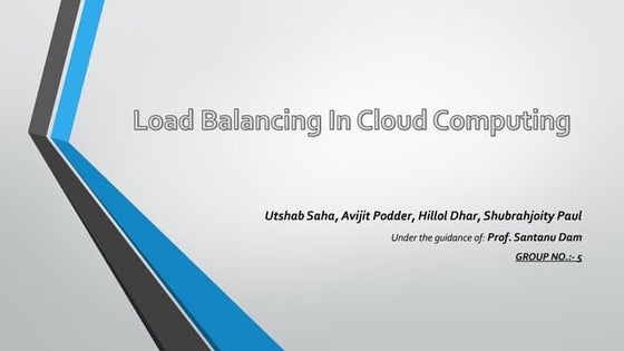Load Balancing In Cloud Computing Pptx