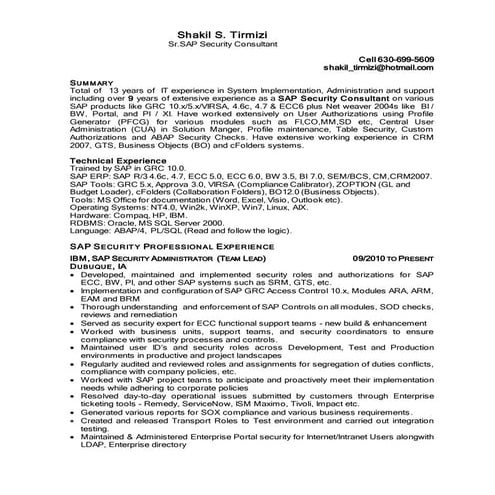 Shakil_SAP_Security resume | PDF
