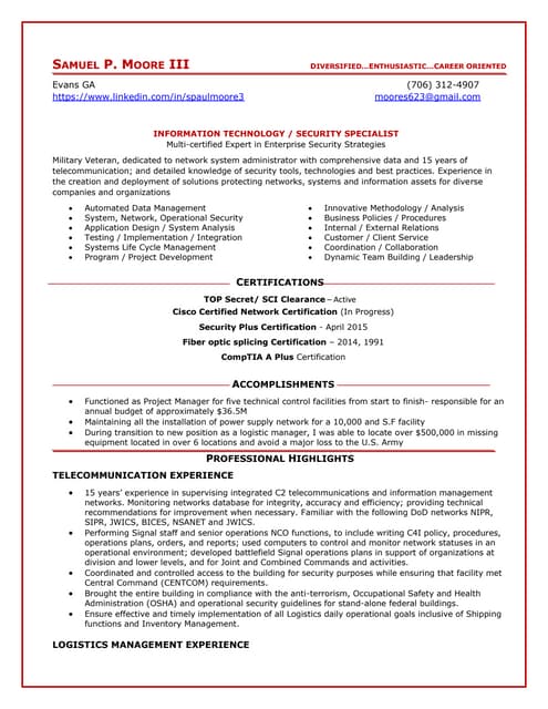 Resume EMMETT J. PINKSTON | PDF