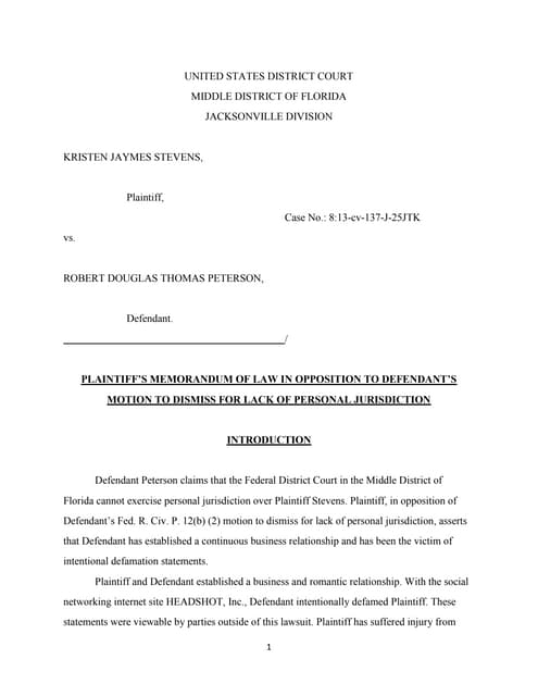 Motion to dismiss under rule 12(b)(5) for insufficient service of ...