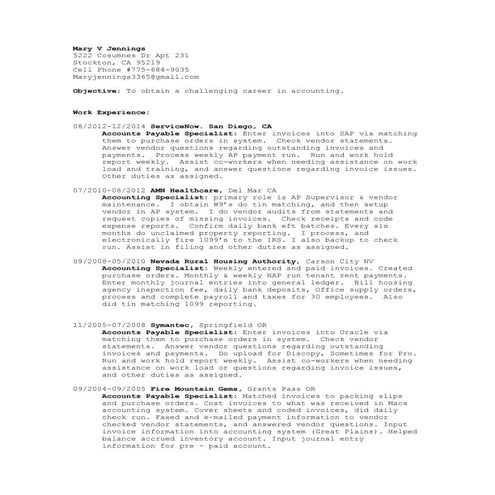 marysresume-2015 | PDF