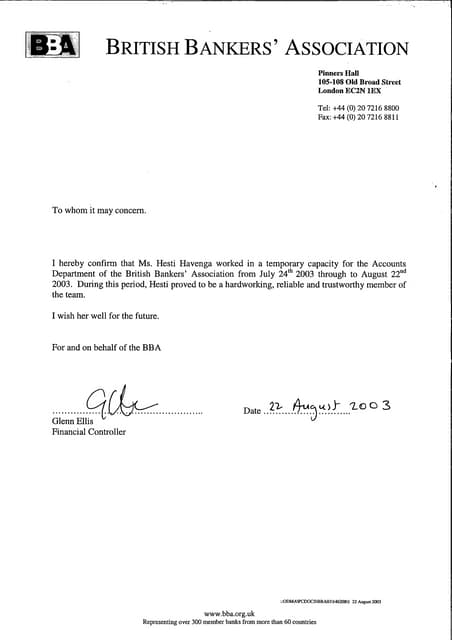 Letter Of Recommendation - Deloitte | PDF