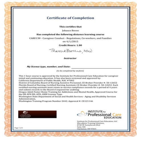 Certificate of Completion Report (4) | PDF