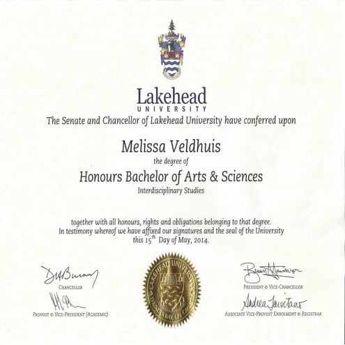 Honours Bachelor of Arts & Sciences Veldhuis | PDF