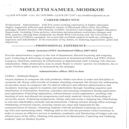 MODIKOE_S CV001 | PDF