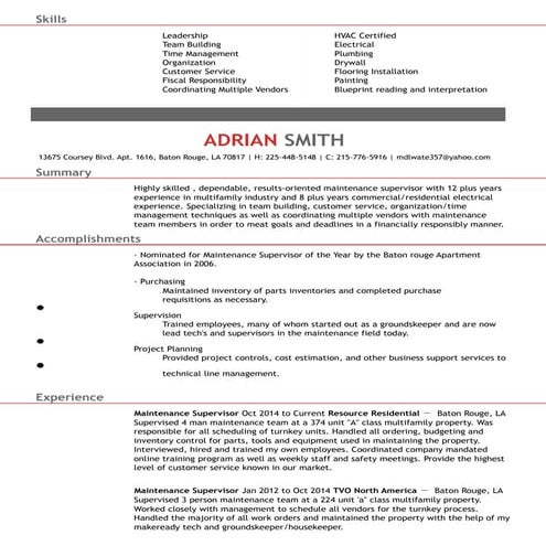 Adrian Smith Resume 1 | RTF