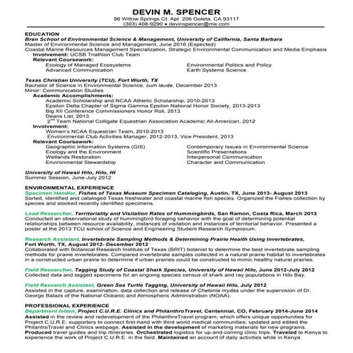 Devin Resume May 2015 | PDF