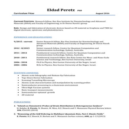 Eldad CV August 2016 | PDF