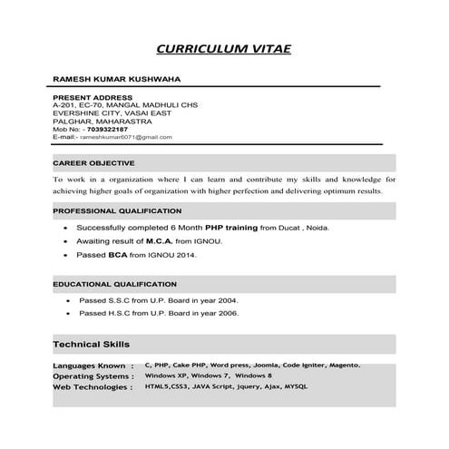 RAMESH CV | DOC