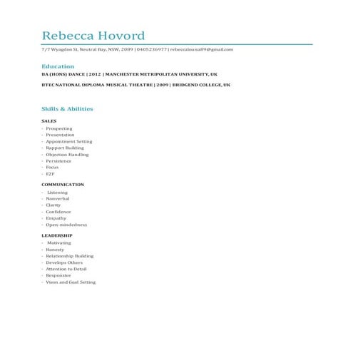 Ana Milutinovic CV engleski | PDF