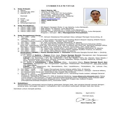 20042015 CV HERRI SATRIO | PDF