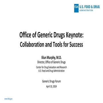 office of generic drug keynote address for success | PDF