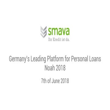 smava - NOAH18 Berlin | PDF